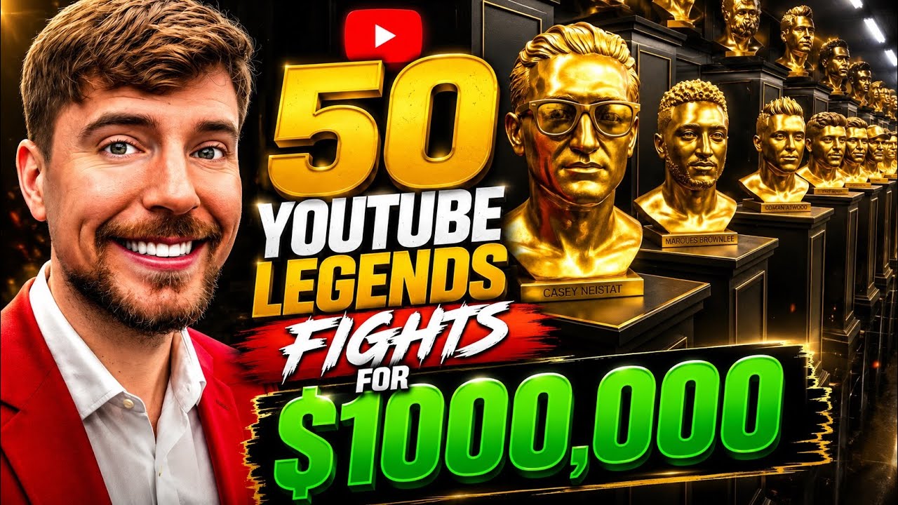 50 YouTube Legends Fights For $1000,000 || Mr beast - YouTube