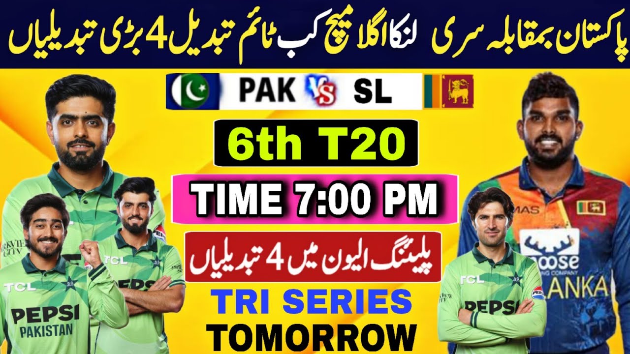 Tri series Next Match Pakistan vs Sri lanka date and time | Schedule ...