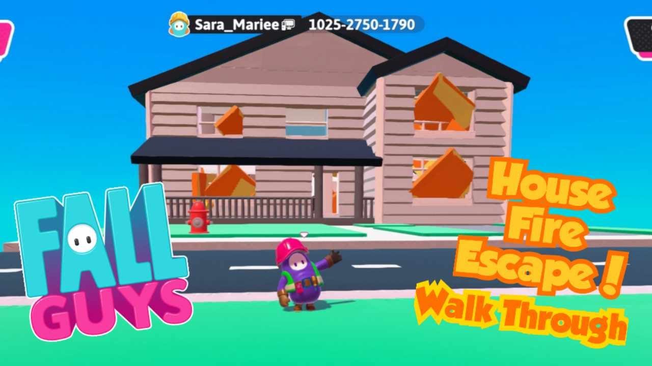 Fall Guys House Fire Escape Walk Through - YouTube