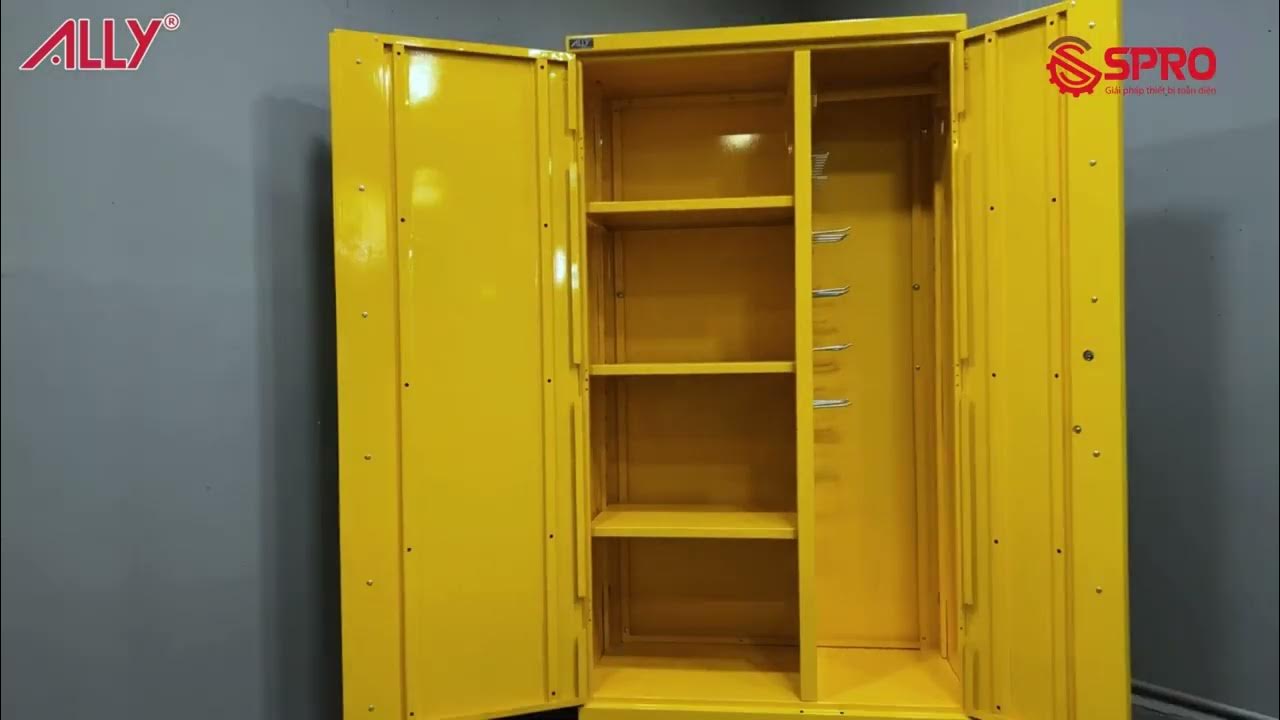 Tủ đựng đồ bảo hộ lao động 4 ngăn ALLY QT-LD08, kích thước: 1000x520x1850mm - YouTube