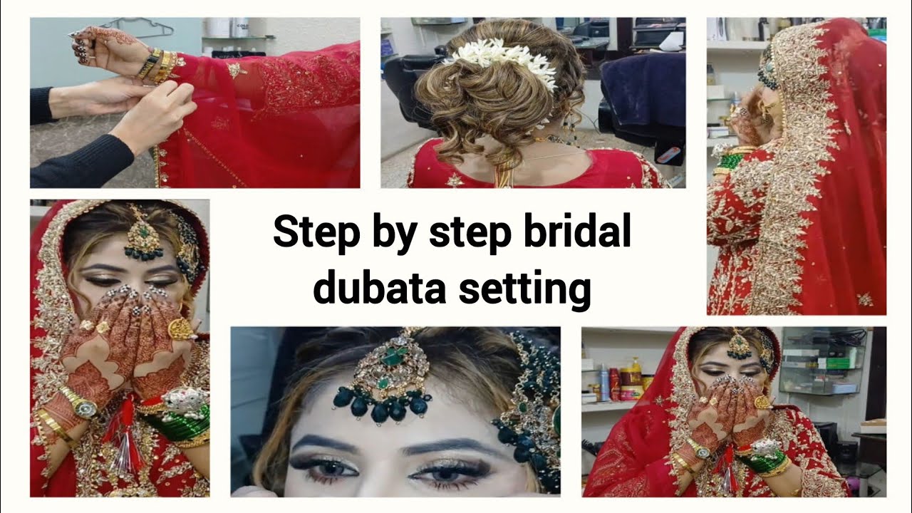 Bridal Dupatta setting || Dulhan Dupatta setting with invisible Pins ...