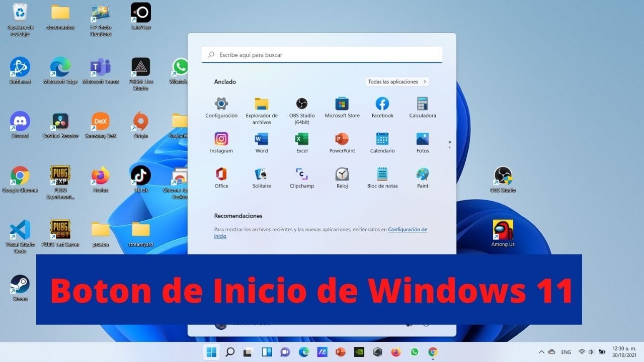 Boton de Inicio de Windows 11 - YouTube