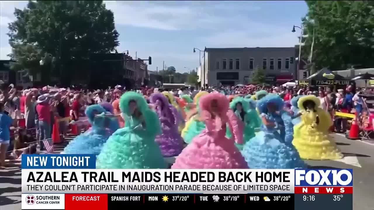 Azalea Trail Maids heading back home - YouTube
