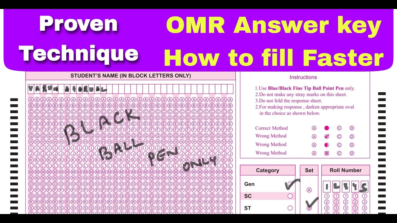 Common Mistake done while filling OMR Sheet | How to fill OMR Sheet in ...