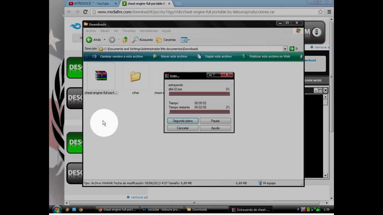 como descargar cheat engine 6.2 full portable HD - YouTube