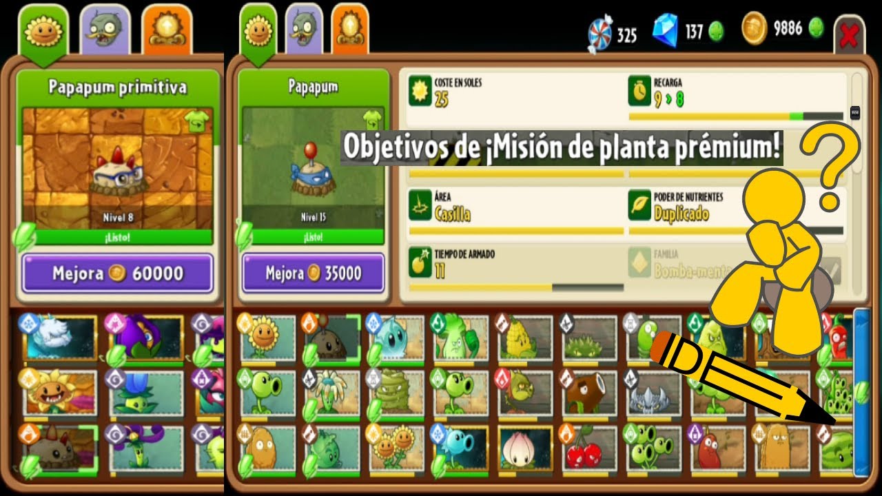 PVZ 2 [Probando Papapum Primitiva Nivel 8/15 Papapum Normal] - YouTube
