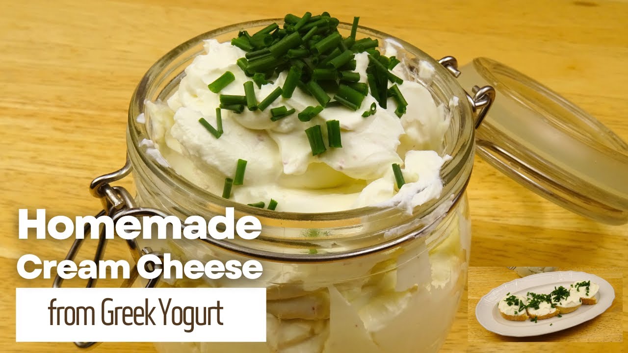 Homemade Cream Cheese From Greek Yogurt - YouTube