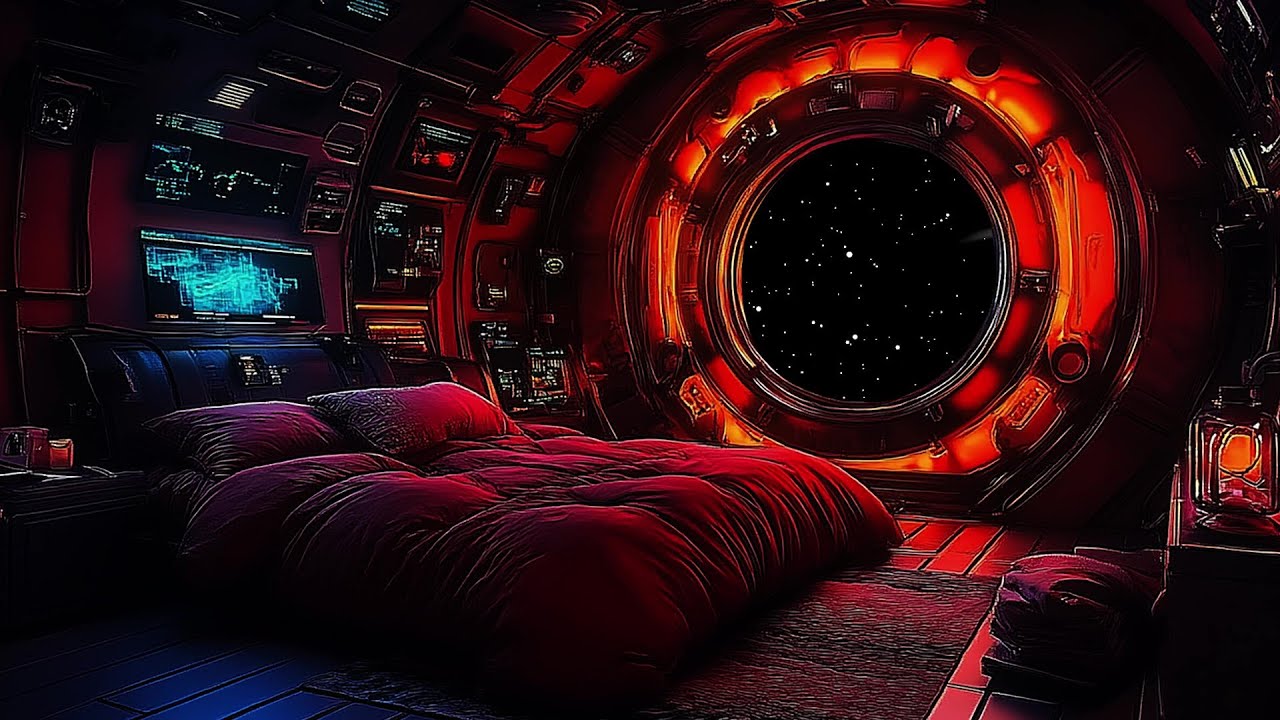 Space Sleep | Bedroom in Space | White Grey Noise | Relaxing Sounds of ...