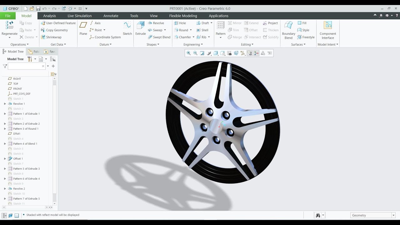 Wheel cap design | Creo Part modelling | Creo Drawing tutorials | Creo ...
