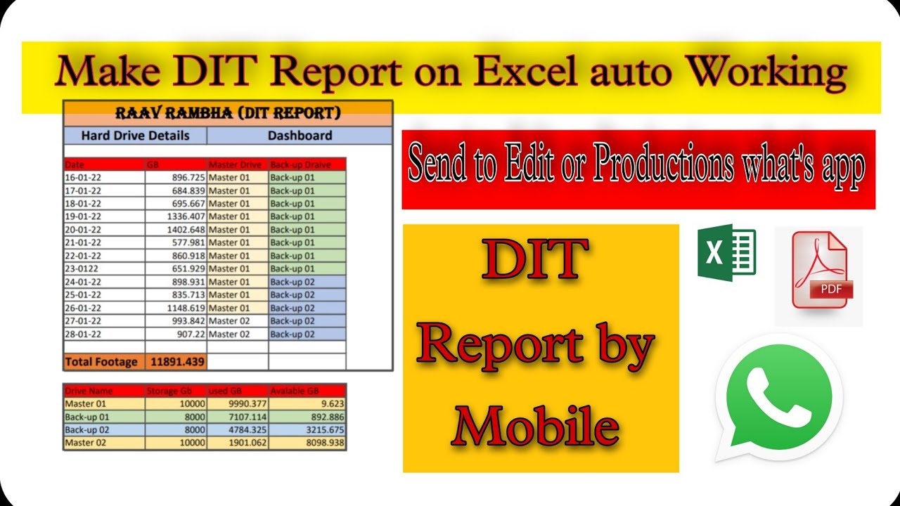 Make DIT Report By Mobile | Share PDF or Excel Worksheet | Card Details ...