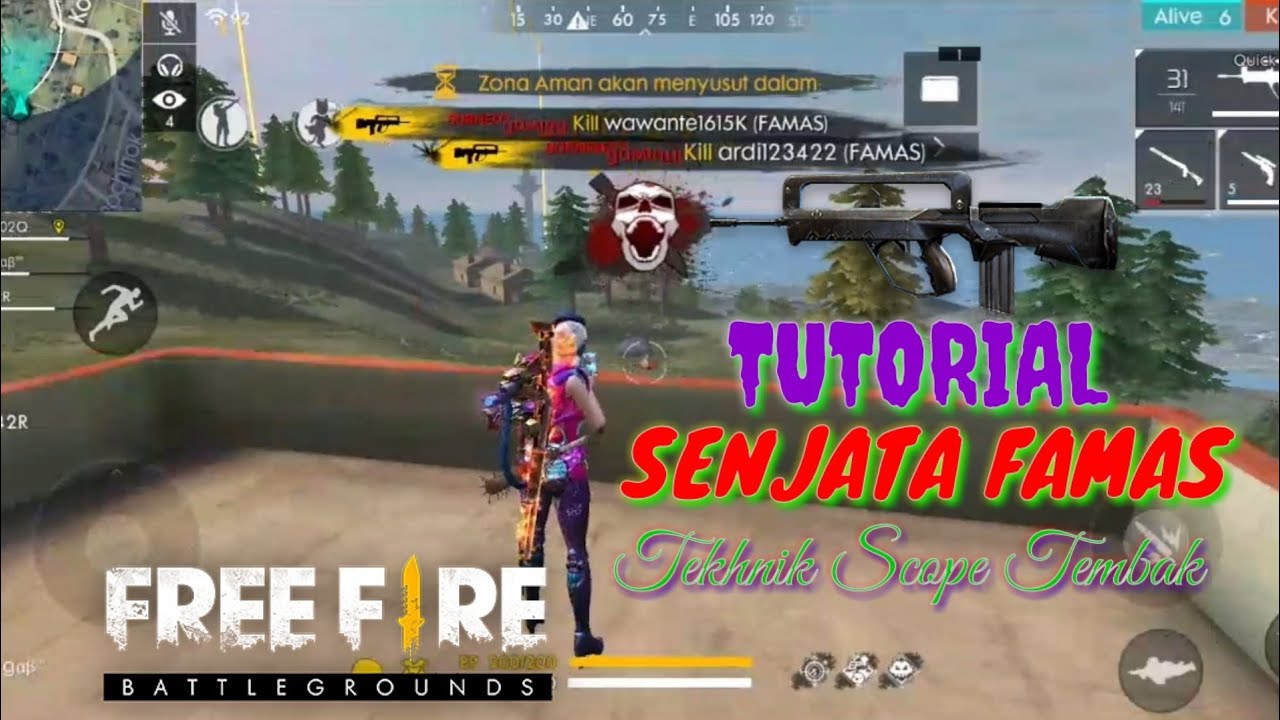 TUTORIAL PAKAI SENJATA FAMAS - FREE FIRE INDONESIA !!!! - YouTube