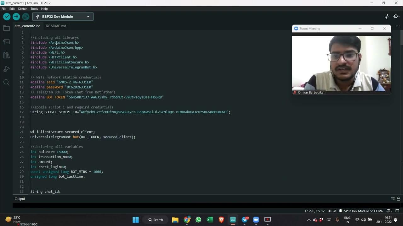 ATM implementation using esp32 Telegram bot interface - YouTube