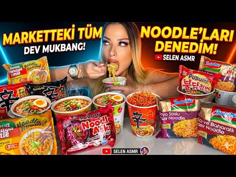 MARKETTEKİ TÜM NOODLE'LARI DENEDİM! 😱 En İyisi Hangisi? (Dudomi, IndoMie,Maya mie) Türkçe ASMR