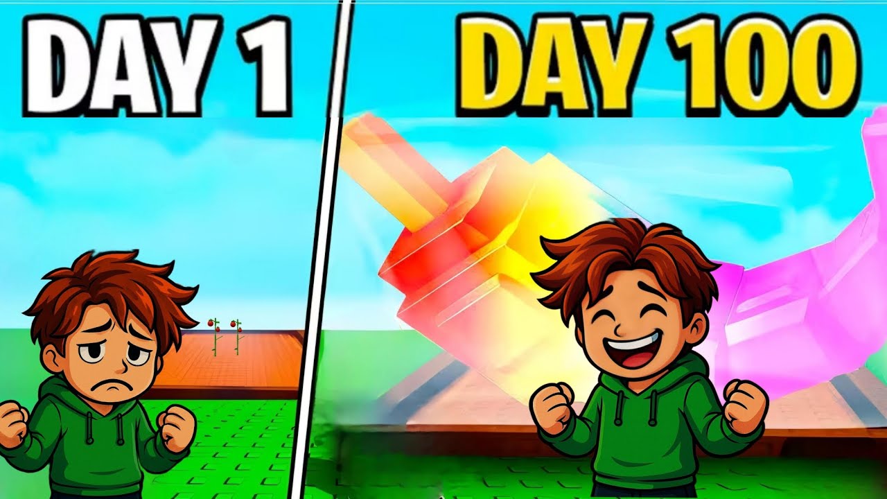 I Survived 100 Days in Roblox GROW a GARDEN - YouTube