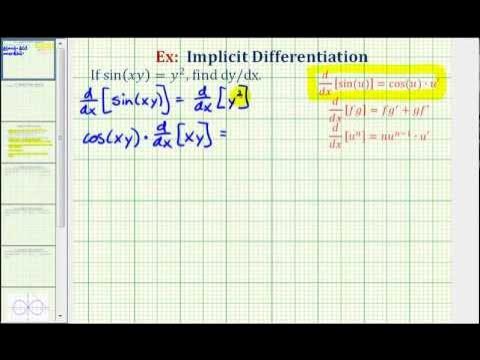 Ex: Implicit Differentiation Involving a Trig Function - YouTube