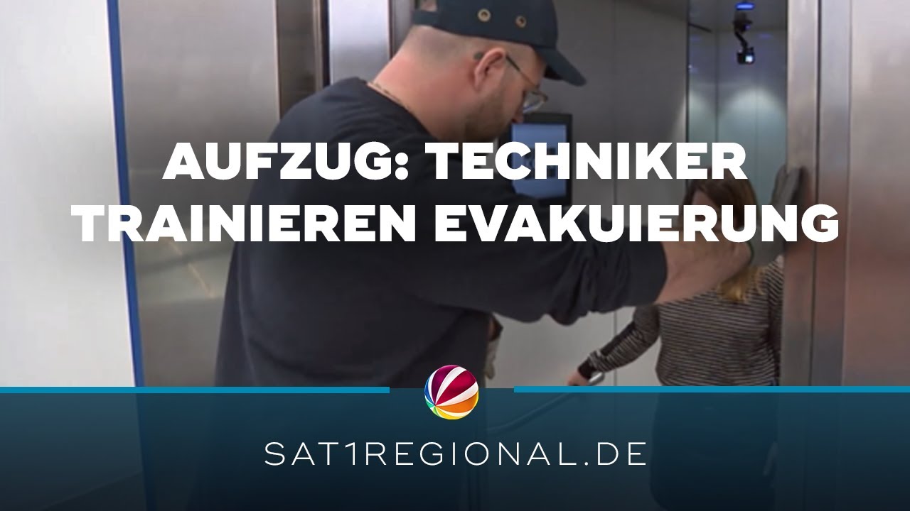 Steckengeblieben im Aufzug? Techniker trainieren Evakuierung in ...