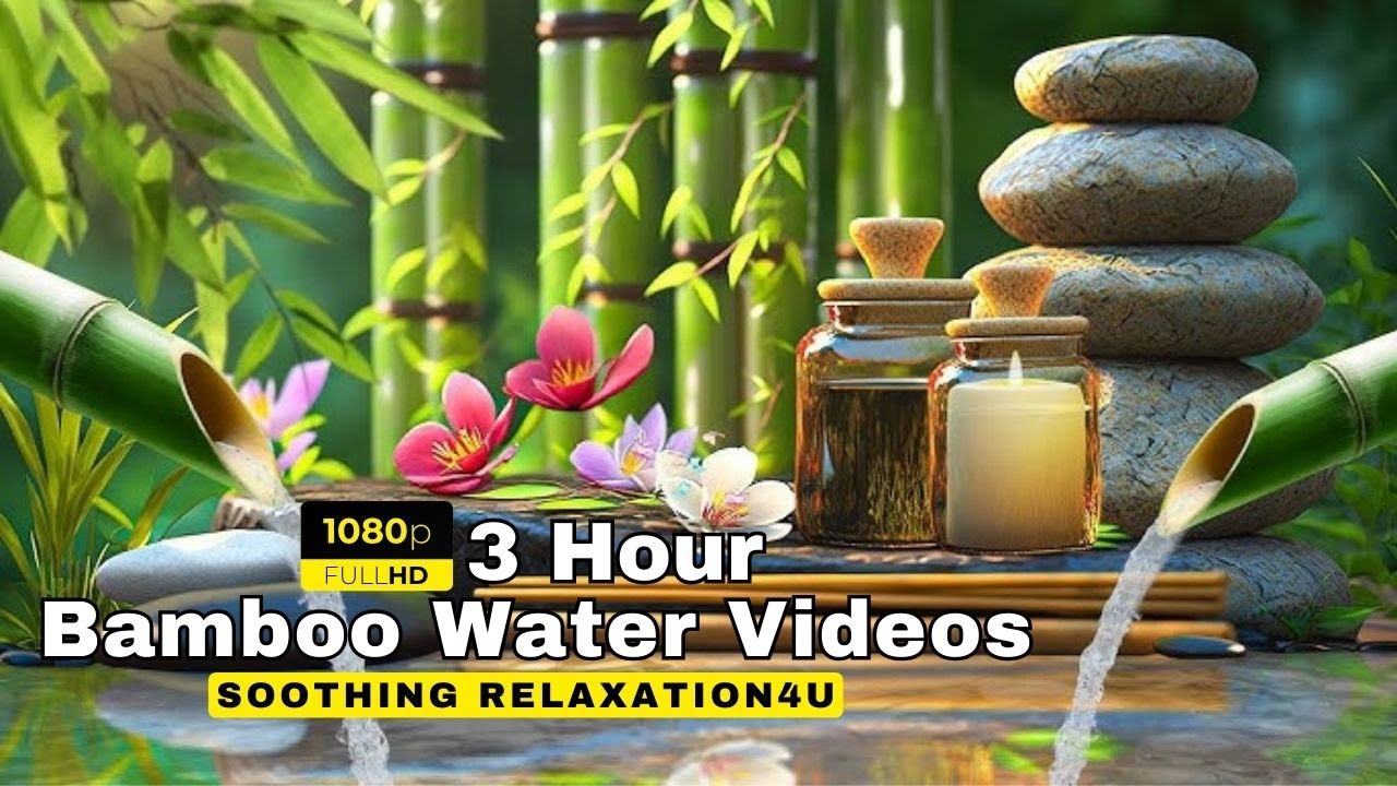 Bamboo Water Fountain Relaxing music with the sounds of nature Bamboo ...