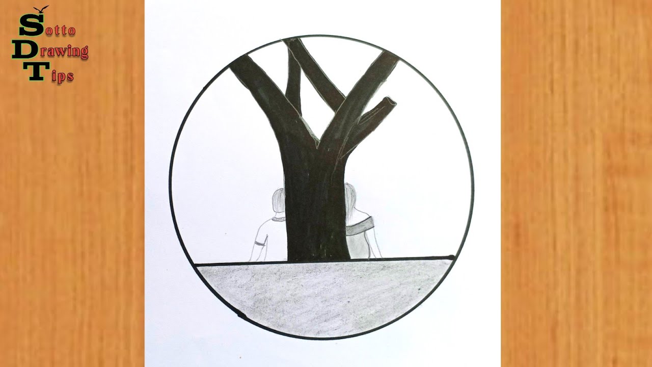 How to easy circle drawing || it’s very nine circle scenery drawing the ...