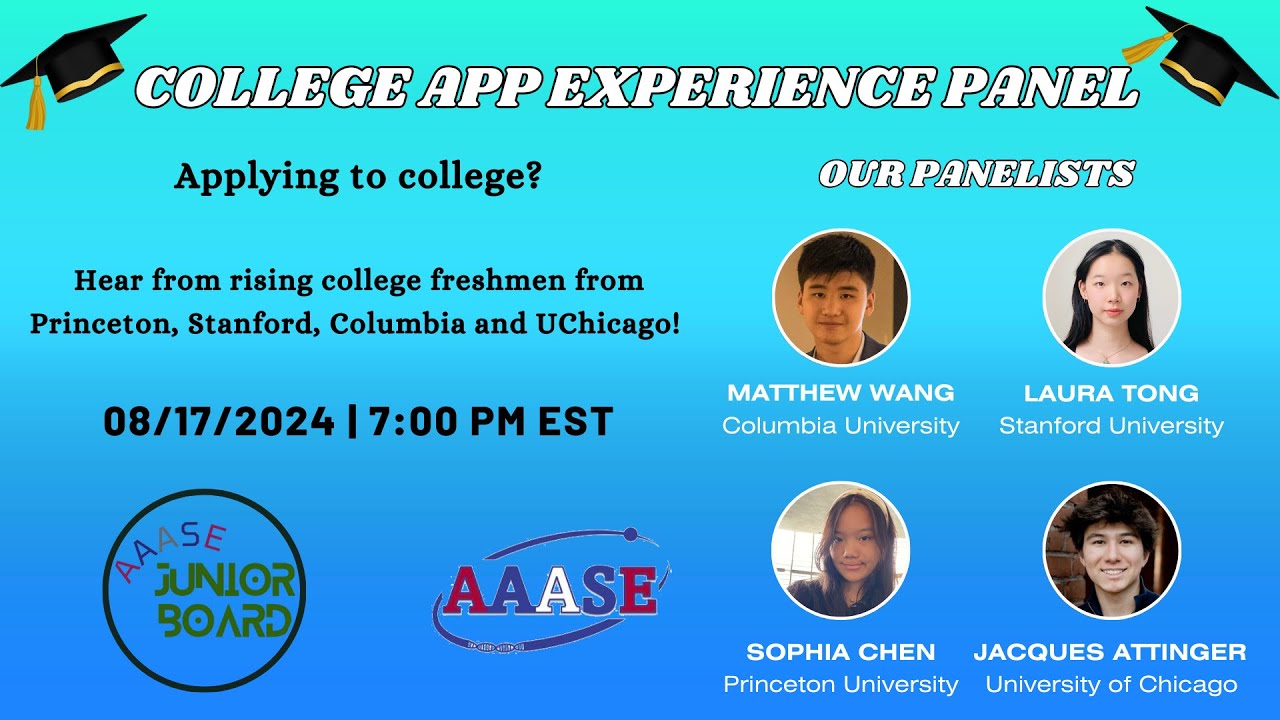AAASE Junior Board College Application Experience Panel - YouTube