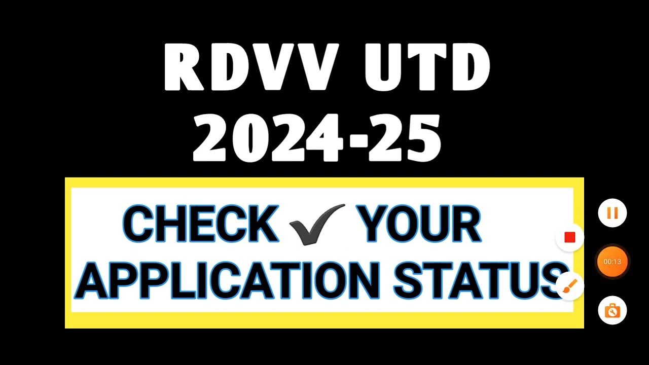 RDVV UTD ADMISSION 2024-25/ CHECK ️ STATUS - YouTube