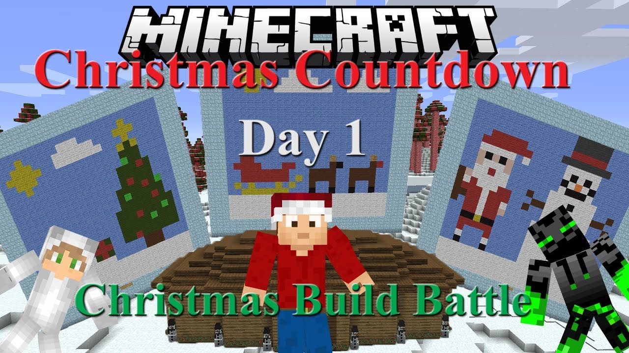 Minecraft Christmas Countdown | Christmas Build Battle! [Day 1] - YouTube