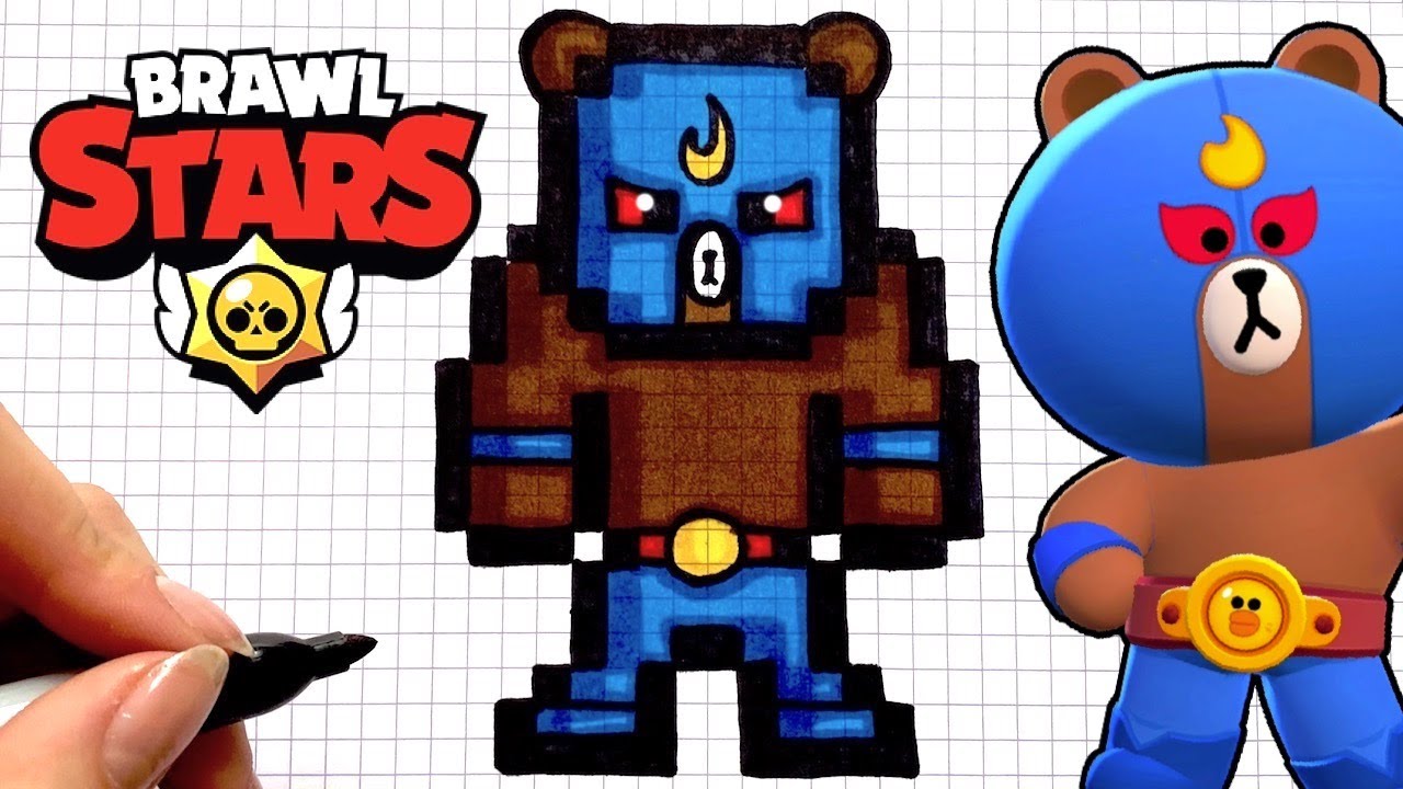 COME DISEGNARE EL PRIMO BRAWL STARS PIXEL ART - YouTube
