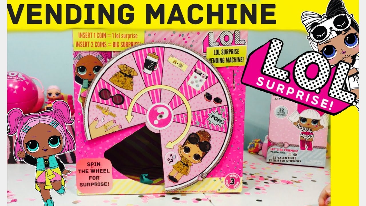 lol surprise dolls luxe confetti pop toy vending machine for kids - YouTube