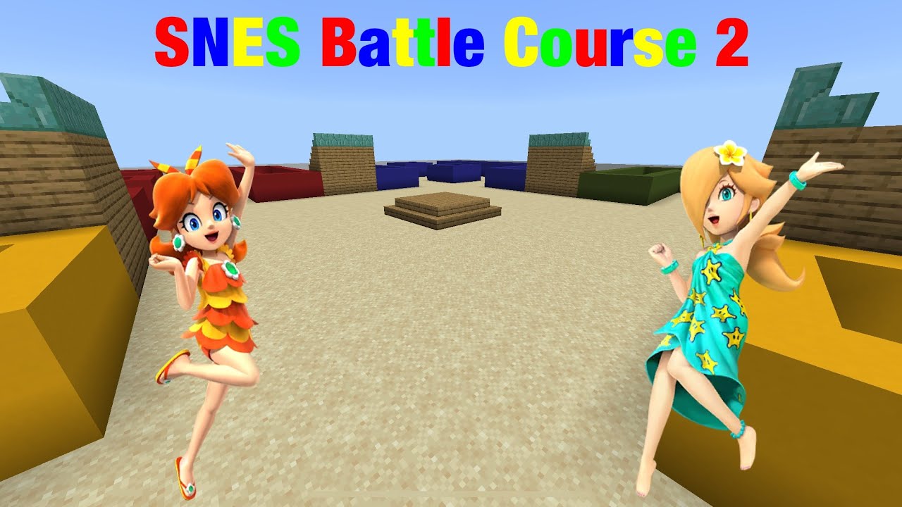 Mario Kart in Minecraft SNES Battle Course 2 - YouTube