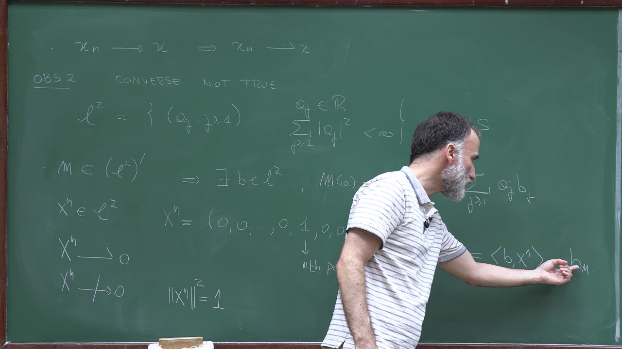 Doctorate Program Functional Analysis Lecture 21 Weak Convergence Youtube