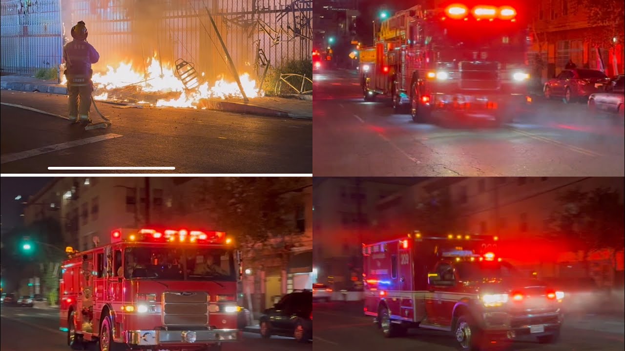 LAFD Engine 209 Tackles Rubbish With Truck & Engine 9 Plus Rescue 209 ...