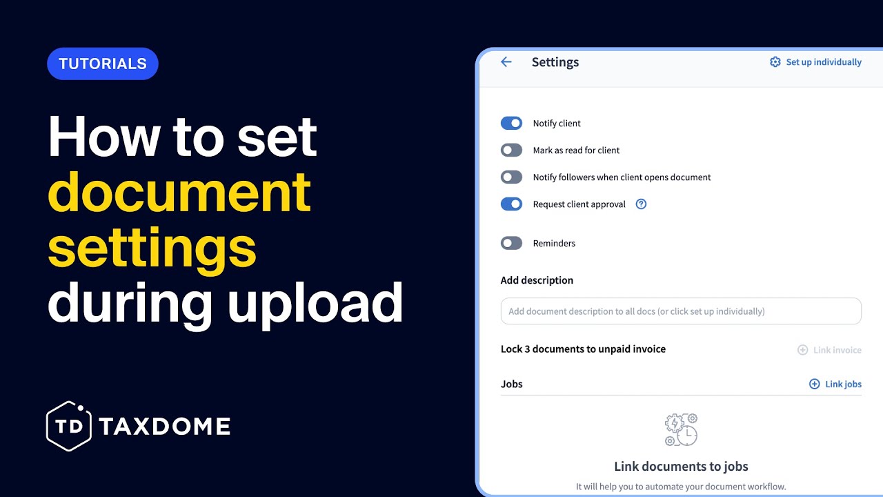 How to set document settings during upload - YouTube