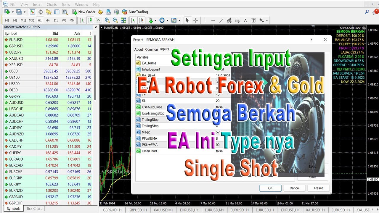 Setingan Input Robot EA Forex dan Gold Semoga Berkah - YouTube