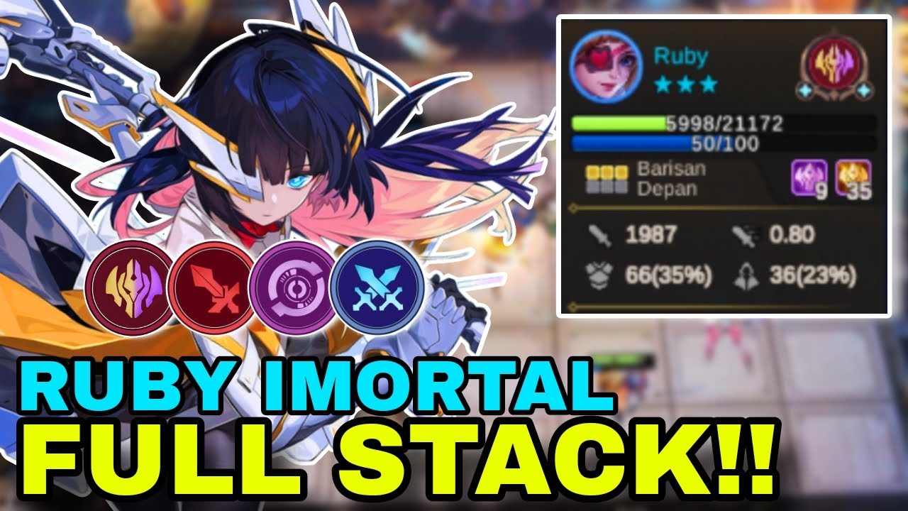 RUBY IMORTAL ASSASSIN FULL STACK SAKIT BANGET!! - Mobile Legends Magic Chess - YouTube