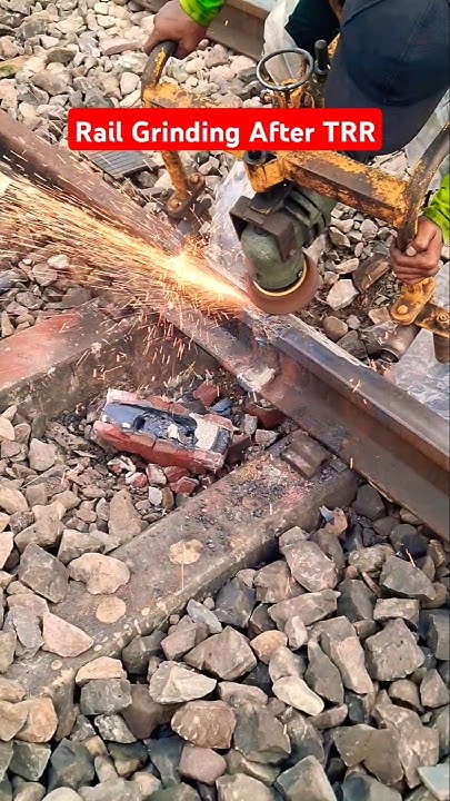 Rail Grinding After Thermit Welding #railway #grinding #railwork #thermitwelding #destressing # ...