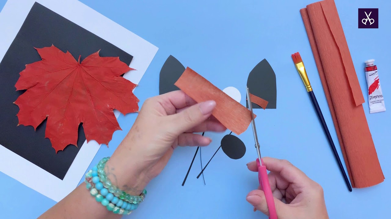 How to Make a Cute Fox from an Autumn Leaf - YouTube