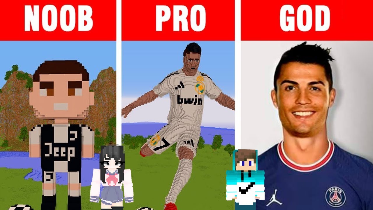Minecraft CRISTIANO RONALDO STATUE HOUSE BUILD CHALLENGE - NOOB vs PRO ...