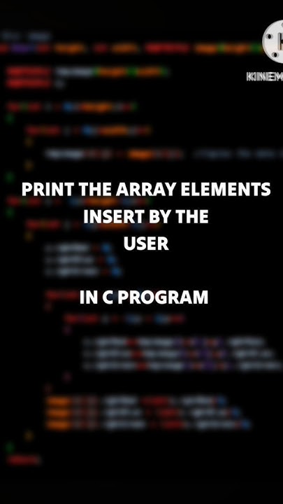 Print The Array Elements In C Program Programming Cprogramming Coding Code Youtube