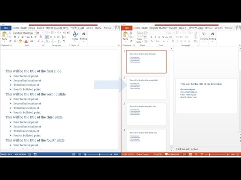 How to convert Microsoft Word document to PowerPoint Presentation - YouTube