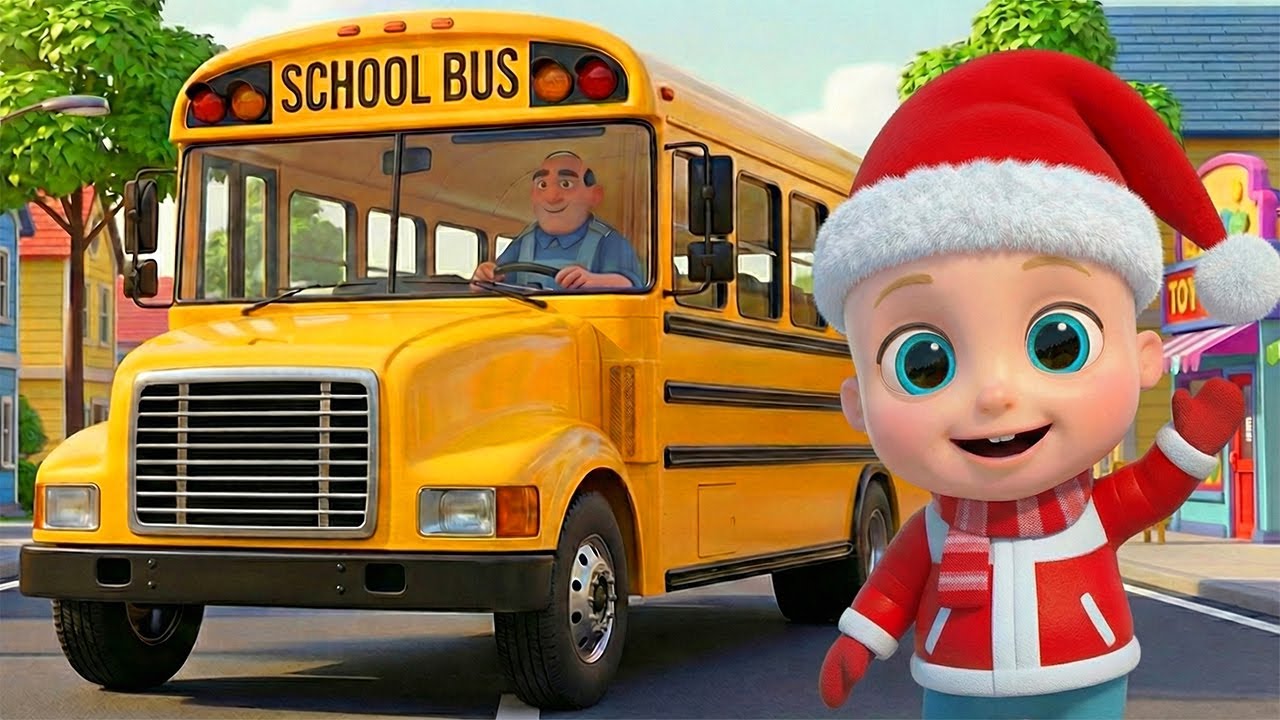 Wheels on the Bus Song for Kids | 3D Cartoon Bus Nursery Rhyme & Kids ...