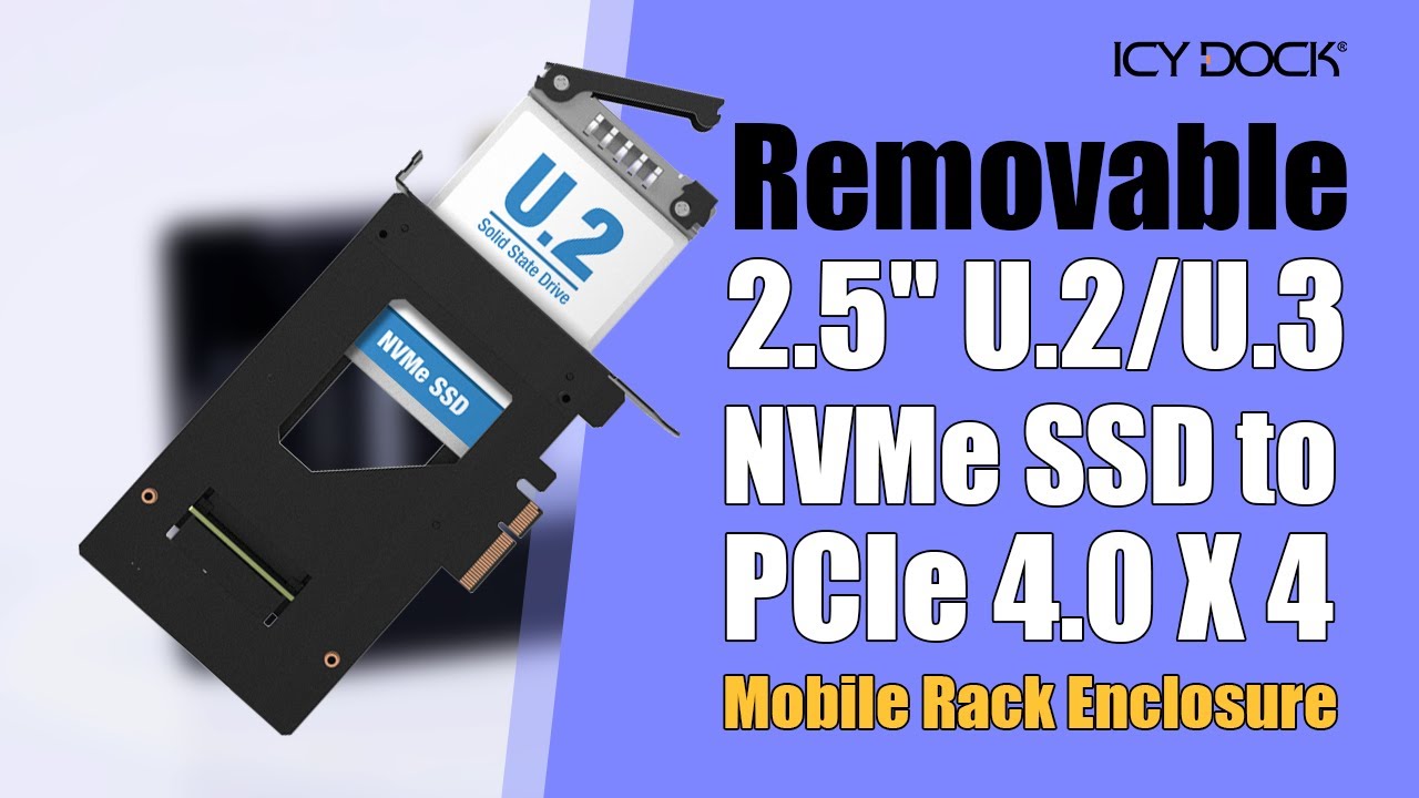ICY DOCK U.2 / U.3 NVMe SSD Mobile Rack for PCIe Expansion Slot ...