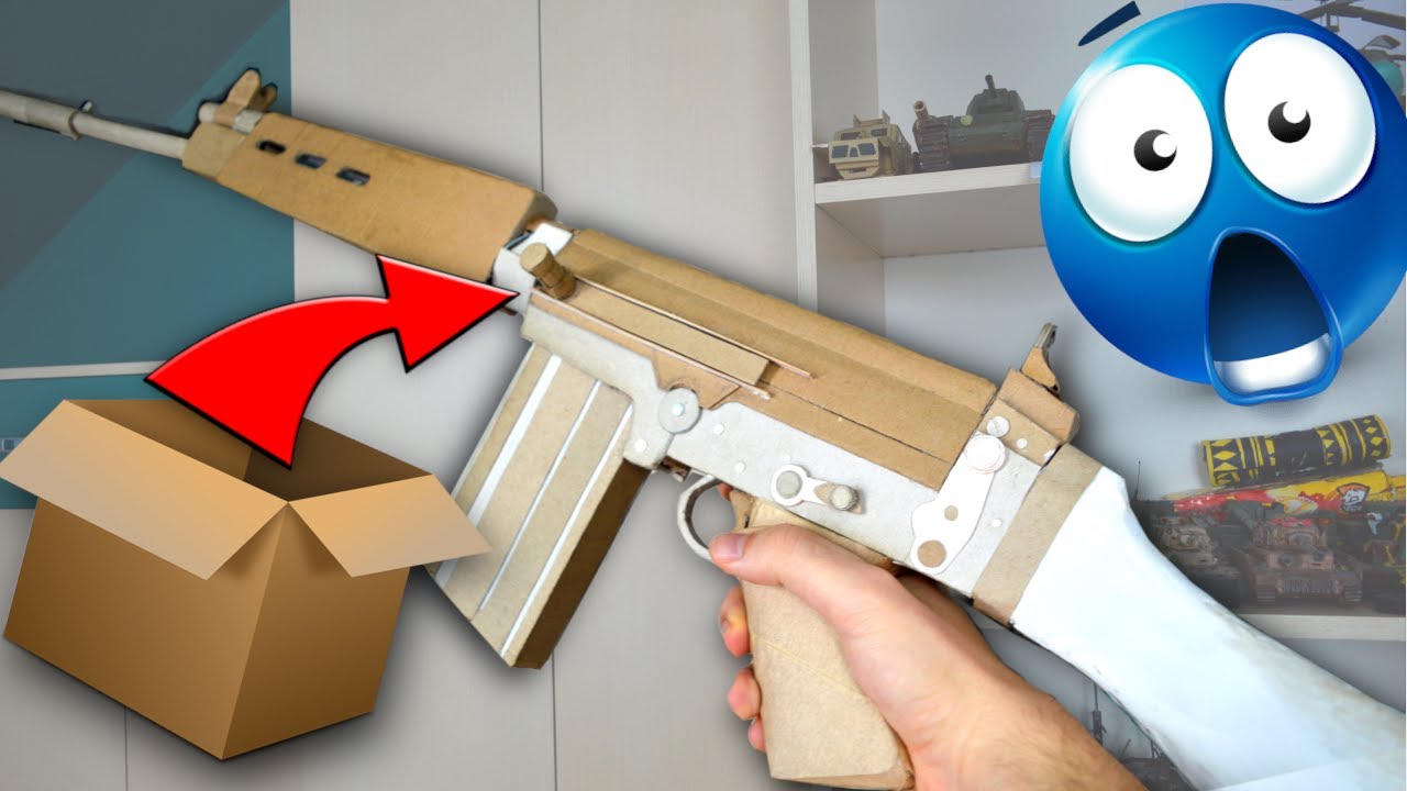 How to make Cardboard Rifle (Fn FAL) - YouTube