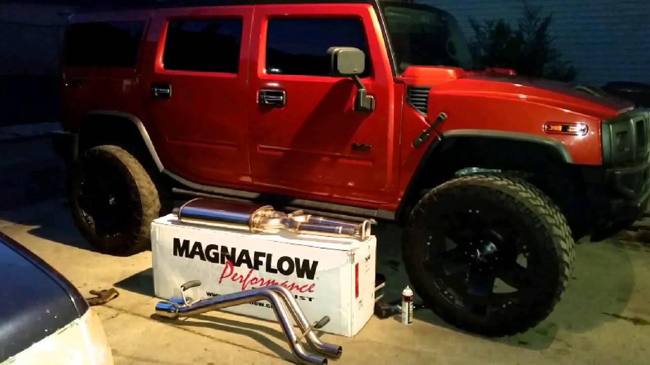 Hummer h2 03 quick Magnaflow install - YouTube
