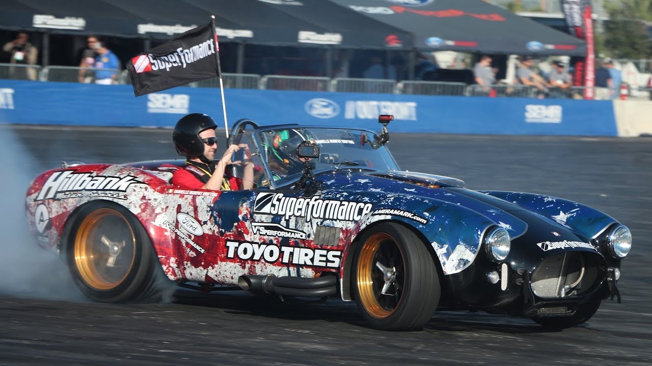SEMA 2017: Superformance Cobra Drift Show - YouTube