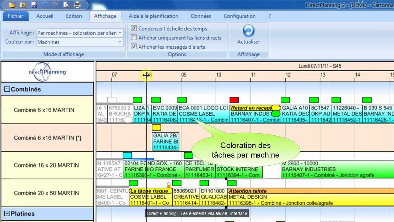 Direct Planning Industrie - Tutoriel 1 - éléments visuels de l ...