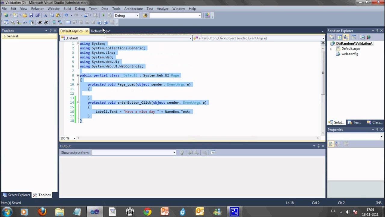 ASP.NET - Validation controls / RequiredFieldValidator - YouTube