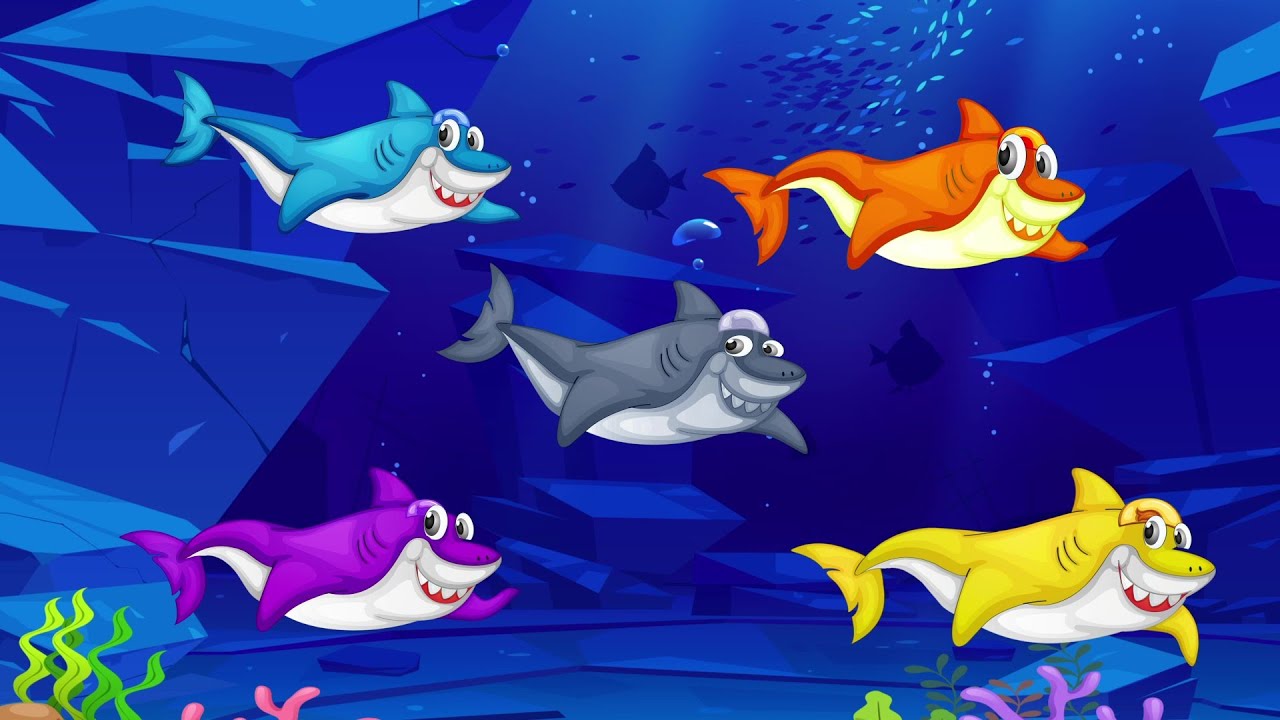 Baby Shark Song - Five Little Baby Sharks Swimming Out To Feed - Kids ...