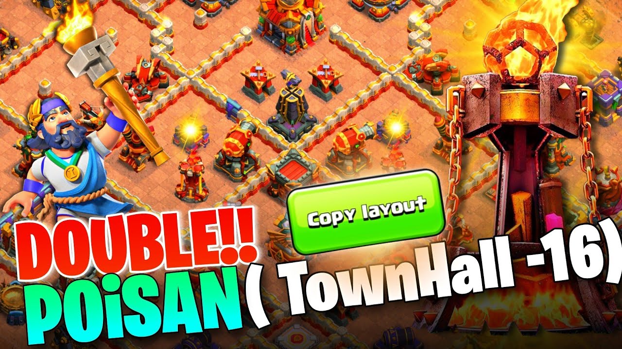 DOUBLE *POISON* TOWN HALL16 NEW LEGEND BASE LINK| ANTI 2 STAR BASE LINK ...
