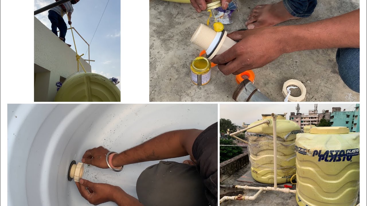 Water tank installation||cpvc pipe line fittings!! Tank connection ...