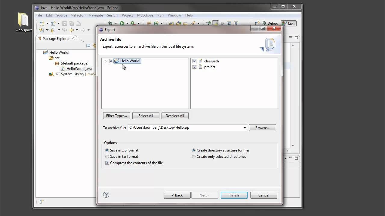 Exporting Eclipse Projects Using zip Files - YouTube