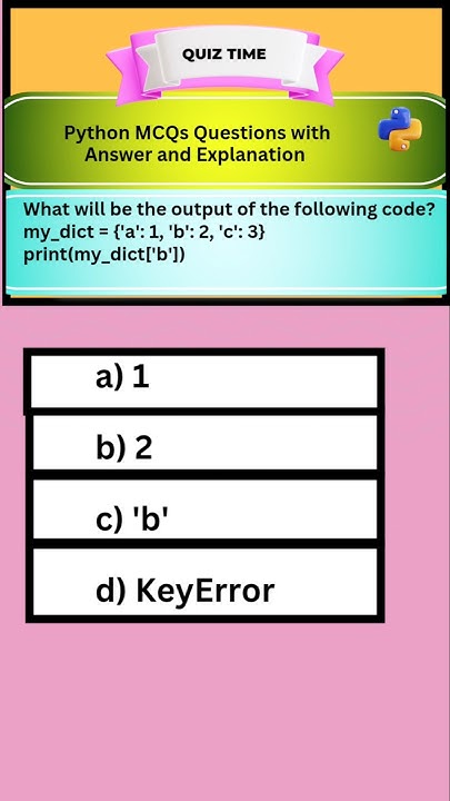 Python MCQs Questions with Answers and Explanation #interview #viralshorts #learnpython #exam ...